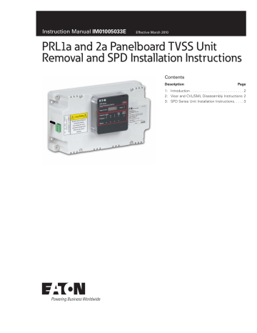 Eaton PRL1a and 2a panelboard TVSS unit removal and SPD Installation ...