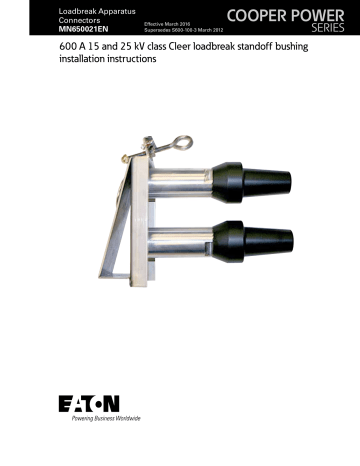 Eaton 600 A 15 and 25 kV class Cleer loadbreak standoff bushing ...
