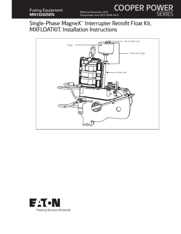 Eaton Single-phase MagneX interrupter retrofit float kit MXFLOATKIT ...