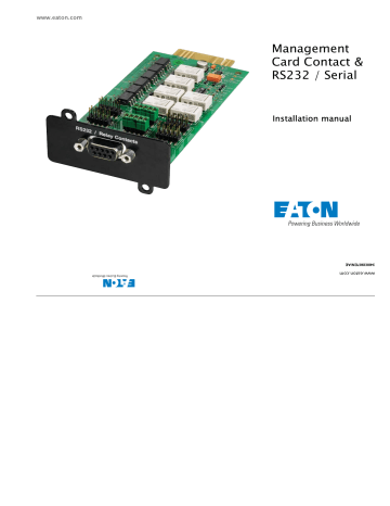 Eaton Relay Card-MS Installation Manual | Manualzz