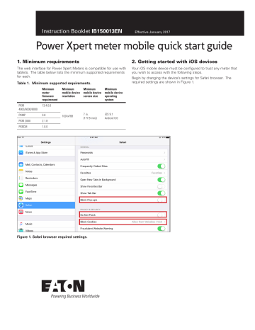 Eaton Power Xpert meter mobile Quick Start Guide | Manualzz