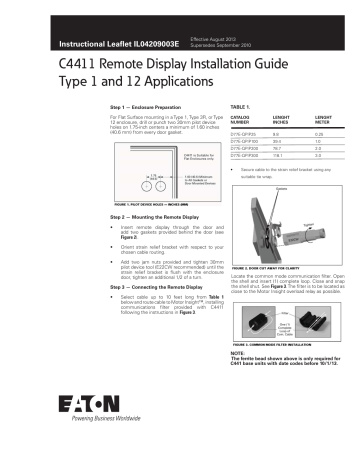 Eaton IL for C441 remote display Type 1,12, and 3r Owner's Manual ...