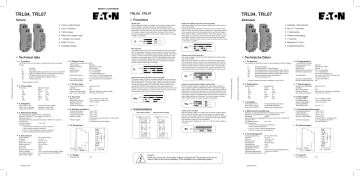 Eaton TRL04 and TRL07 universal TR series timer Instructions | Manualzz