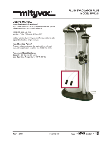 Mityvac MV7201 FLUID EVACUATOR PLUS User Manual | Manualzz