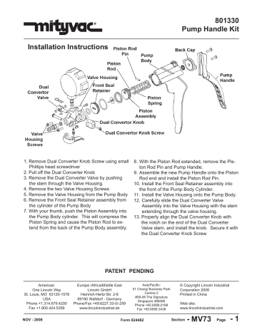 Mityvac 801330 Pump Handle Kit User Manual | Manualzz