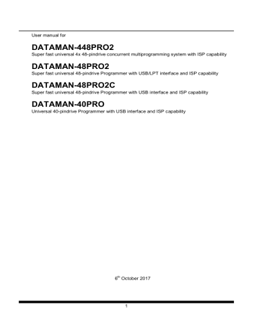 Dataman 48Pro2 Programmer Owner's Manual | Manualzz