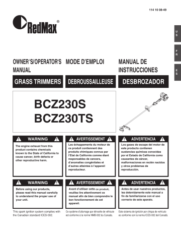 RedMax BCZ230TS Operator’s manual | Manualzz
