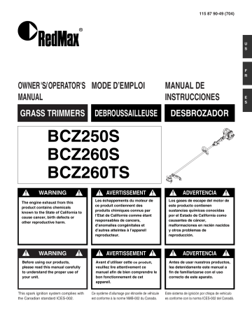 RedMax BCZ260TS Operator’s manual | Manualzz