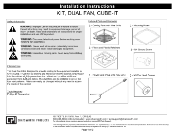 Chatsworth Products Low-Decibel Dual-Fan and Filter Kit for CUBE-iT ...