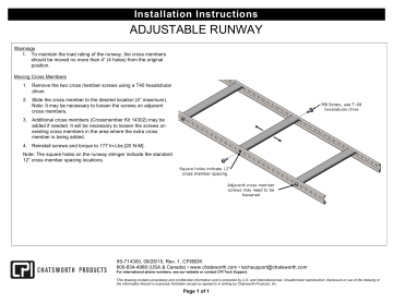 Chatsworth Products Adjustable Cable Runway Stringer Kit Installation ...