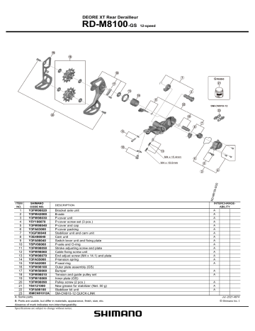 Shimano RD-M8100 後變速器 Exploded View | Manualzz