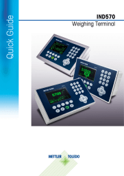 Mettler Toledo IND570 - User's Guide, Operating instructions ...
