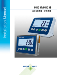 Mettler Toledo IND231-IND236 - Operating instructions, Installation guide