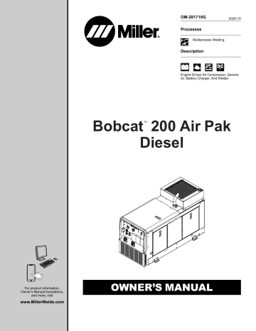 Miller BOBCAT 200 AIR PAK DIESEL Owner Manual | Manualzz