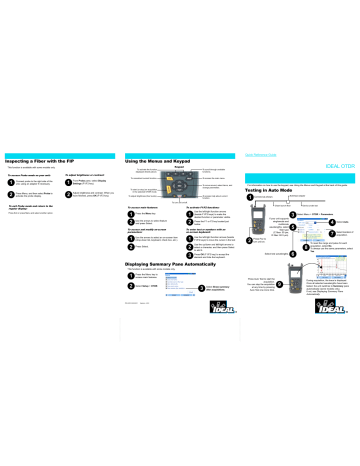 IDEAL OTDR Quick Reference Manual | Manualzz