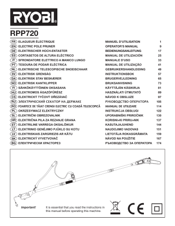 Ryobi RPP720 Operator's Manual | Manualzz