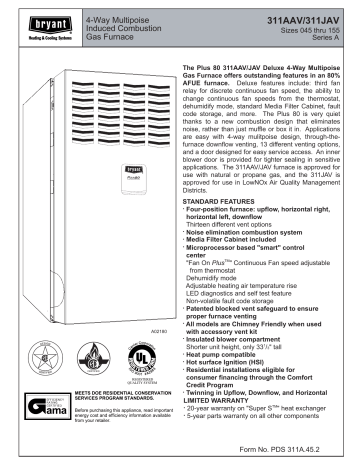 Bryant 311AAV Series 100, 311JAV Manual | Manualzz
