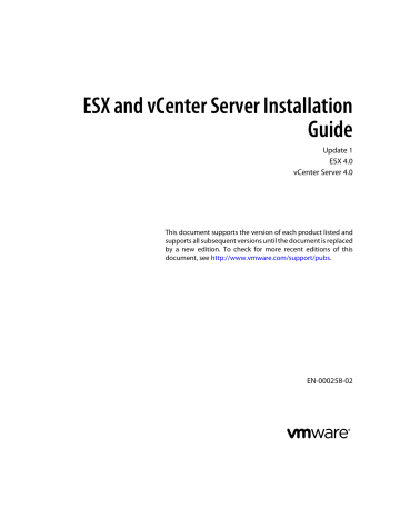 VMware ESX 4.0 Installation Manual | Manualzz