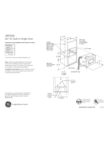 GE JRP20SKSS Dimensions And Installation Information | Manualzz