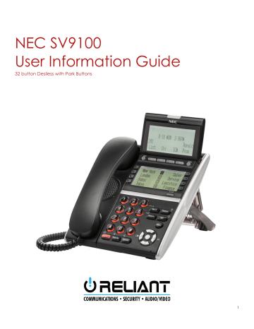 NEC Univerge SV9100 User's Information Manual | Manualzz