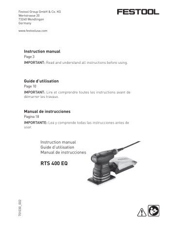 Festool RTS 400 EQ Instruction Manual | Manualzz