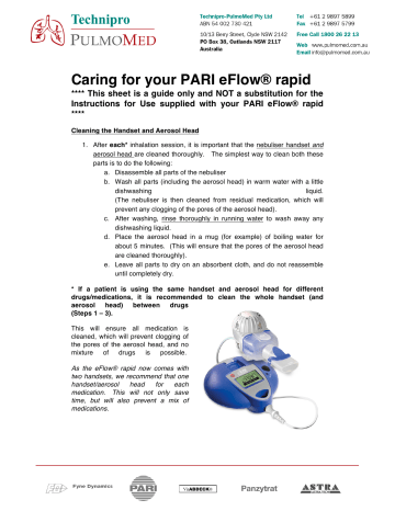 Pari eFlow rapid Instructions For Use | Manualzz