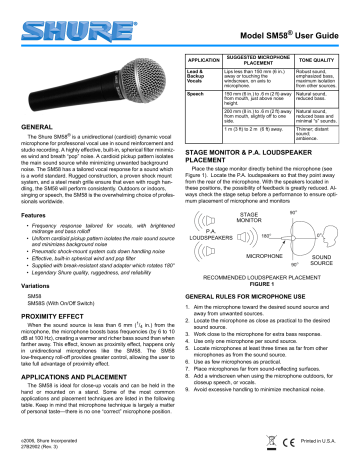 Shure SM58 User Manual | Manualzz