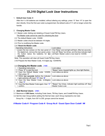 Digilock DL310 User Instructions | Manualzz