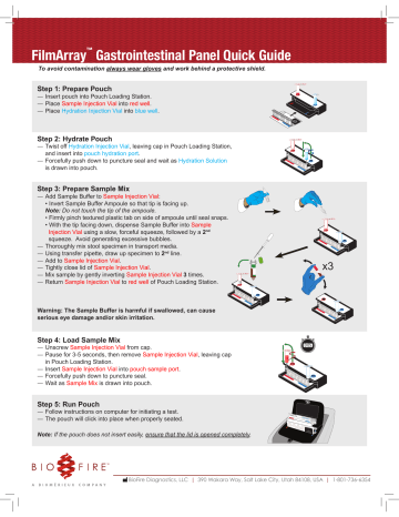 BioFire Diagnostics FilmArray Gastrointestinal Panel Quick Manual ...