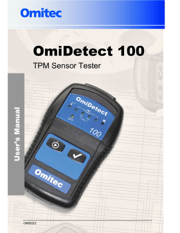 Omitec OmiDetect 100 User Manual | Manualzz
