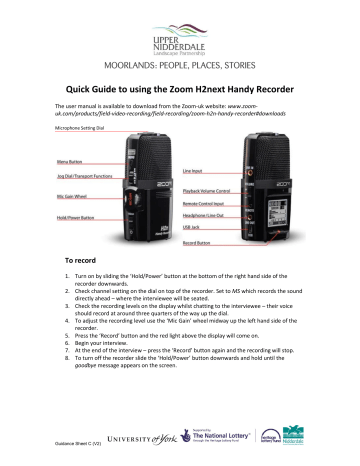 Zoom H2next Quick Manual | Manualzz
