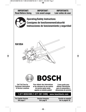 Bosch RA1054 Operating/Safety Instructions Manual | Manualzz