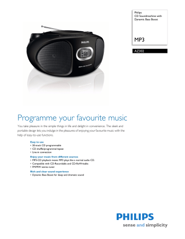 Philips AZ302 Specifications | Manualzz