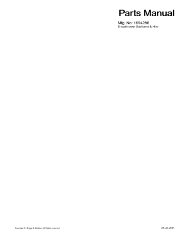 Simplicity Snowthrower Subframe & Hitch Manual | Manualzz