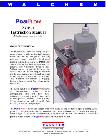 Walchem POSIFLOW Instruction Manual | Manualzz