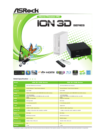 ASROCK ION 3D SERIES Brochure & Specs | Manualzz