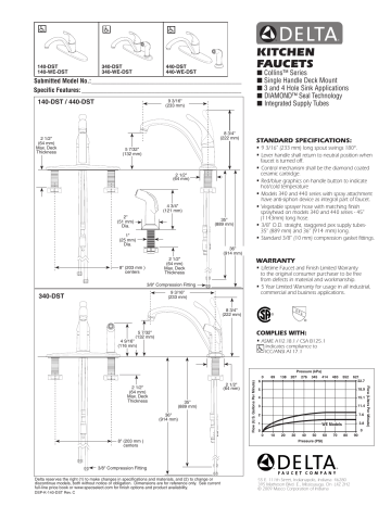 Delta 340-DST Series, 440-DST Series Specifications | Manualzz