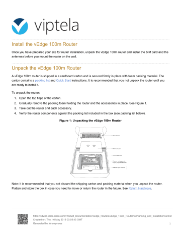 Viptela vEdge 100m Quick Start | Manualzz