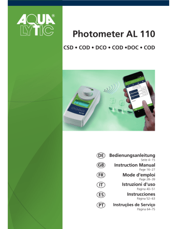Aqualytic AL 110 Instruction manual | Manualzz
