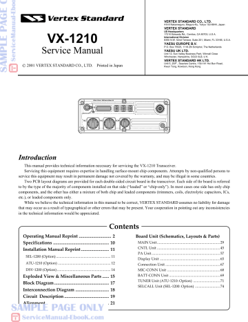 Vertex Standard VX-1210 Service Manual | Manualzz