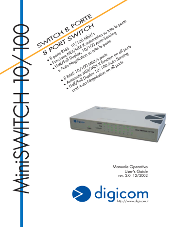 Digicom Mini SWITCH 10-100 User's Guide | Manualzz