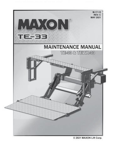 REPLACING PLATFORM TORSION SPRING. Maxon TE-33 | Manualzz