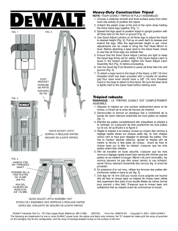 DeWALT DW0737 CONSTRUCTION TRIPOD Instruction Manual | Manualzz