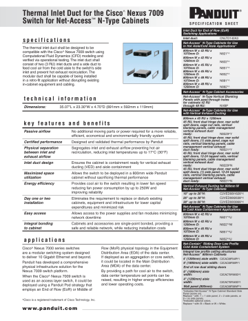 Panduit CNLTD142A3 Air Inlet Duct Specification Sheets | Manualzz