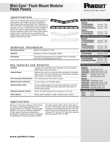 Panduit CPPA24FMWBLY Flush Mounted Specification Sheets | Manualzz