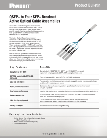 Panduit AX83NQPSPAQM020 Specification Sheets | Manualzz