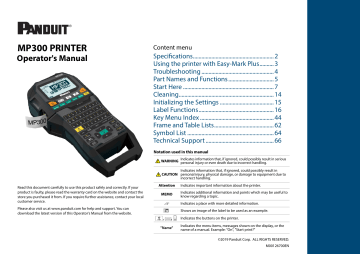 Panduit MP300 MP Printer Owner's Manual | Manualzz