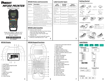 Panduit MP200 MP Printer:MP Printer Accessory Guide | Manualzz
