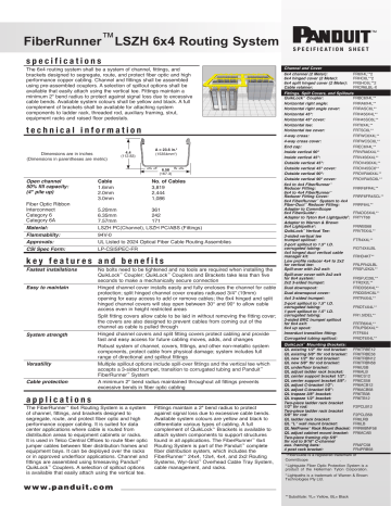 Panduit FRIDT6X4LBL 3-Port Spillout Specification Sheets | Manualzz