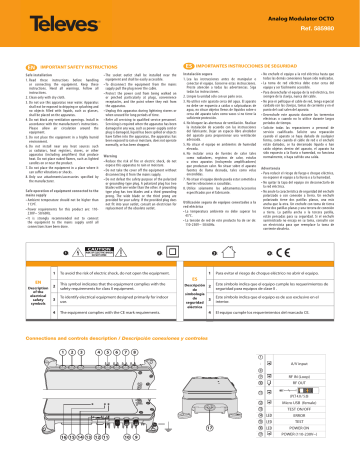 Televes Octo Analog Modulator NTSC M-N for CATV Quick guide | Manualzz